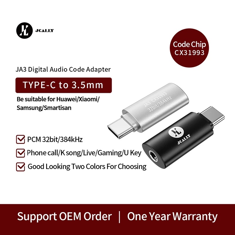 Jcally JA3 CX31993 อะแดปเตอร์โค้ดเสียง Type C เป็น 3.5 มม. DAC USB C | Shopee Thailand