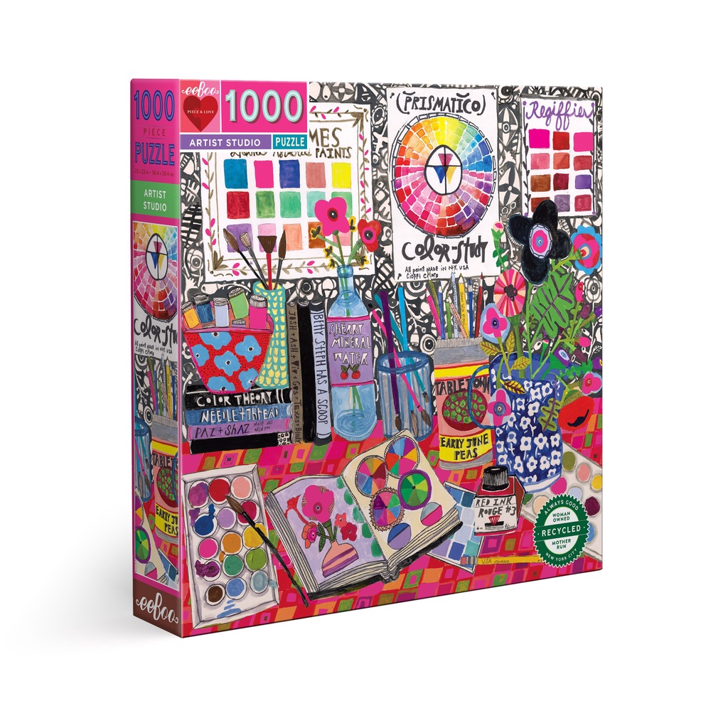 eeBoo Artist Studio 1000 Pc Sq Puzzle - จิ๊กซอว์รูปสตูดิโอภาพวาดแบบ ...
