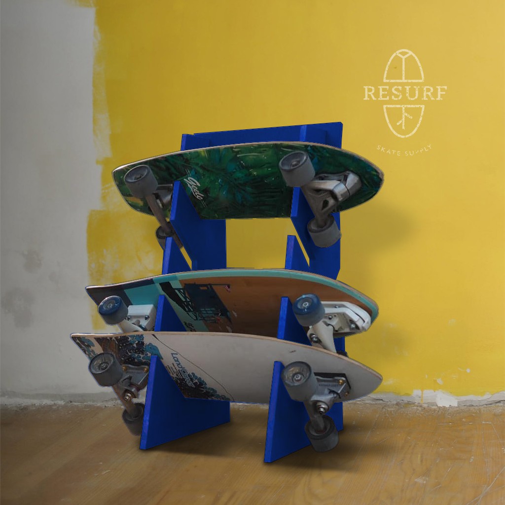 Resurf Pro Skate Rack ชั้นวางสเก็ต4ชั้น วางได้ทั้ง Surf skate ,Long Board ,Street Skate ...