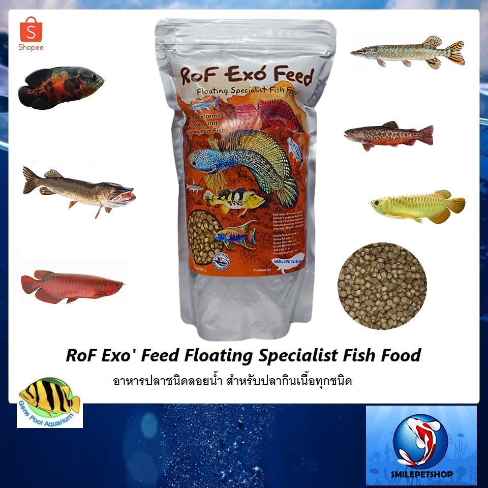 RoF Exo' Feed Floating Specialist Fish Food 850 g.ซองส้ม(อาหารปลาชนิด ...