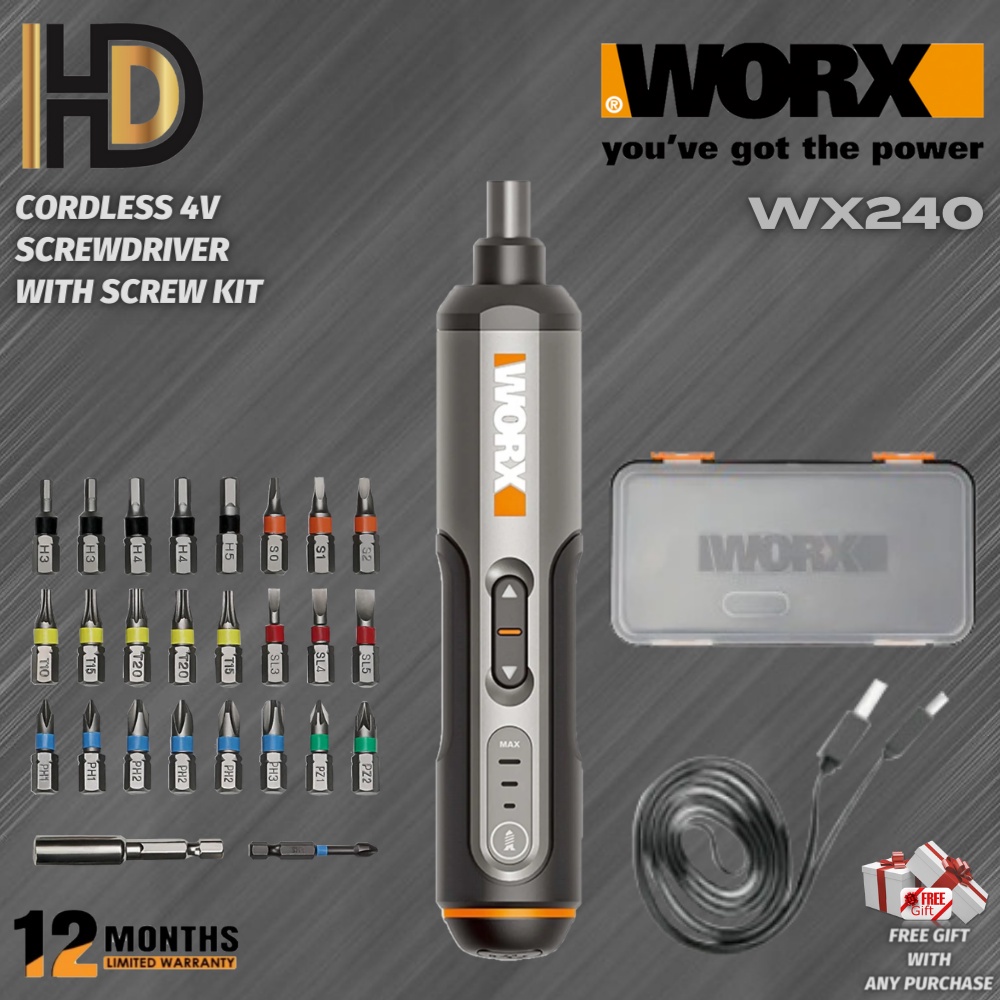 พร้อมส่ง WORX WX240.1/WX241/WX242 4V Mini Home Use Screwdriver Pen Kits / Screw Driver / Compact ...
