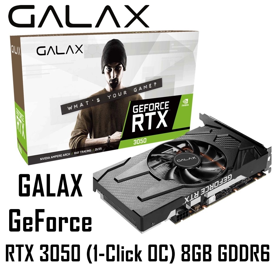 VGA (การ์ดแสดงผล) GALAX GeForce RTX 3050 (1-Click OC) 8GB GDDR6 ประกัน ...