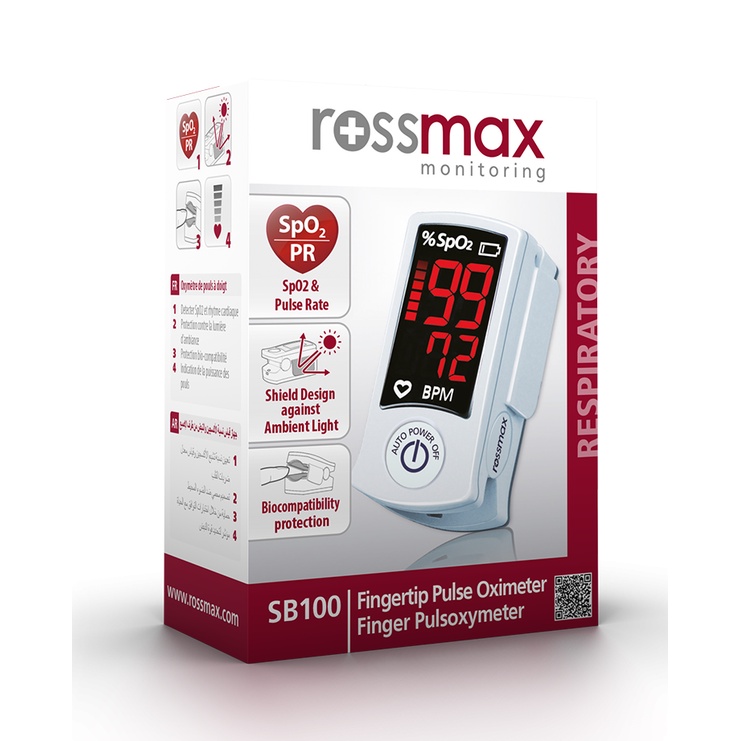 เครื่องวัดออกซิเจนปลายนิ้ว ยี่ห้อ ROSSMAX SB100 | Shopee Thailand