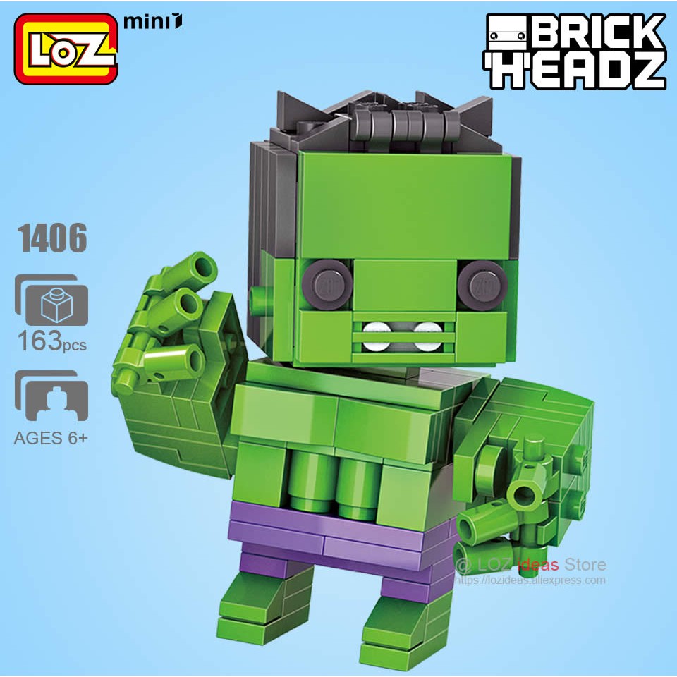 ตัวต่อ Loz Mini Brick Headz ชุด Super Hero Hulk จำนวนตัวต่อ 163 ชิ้น ...