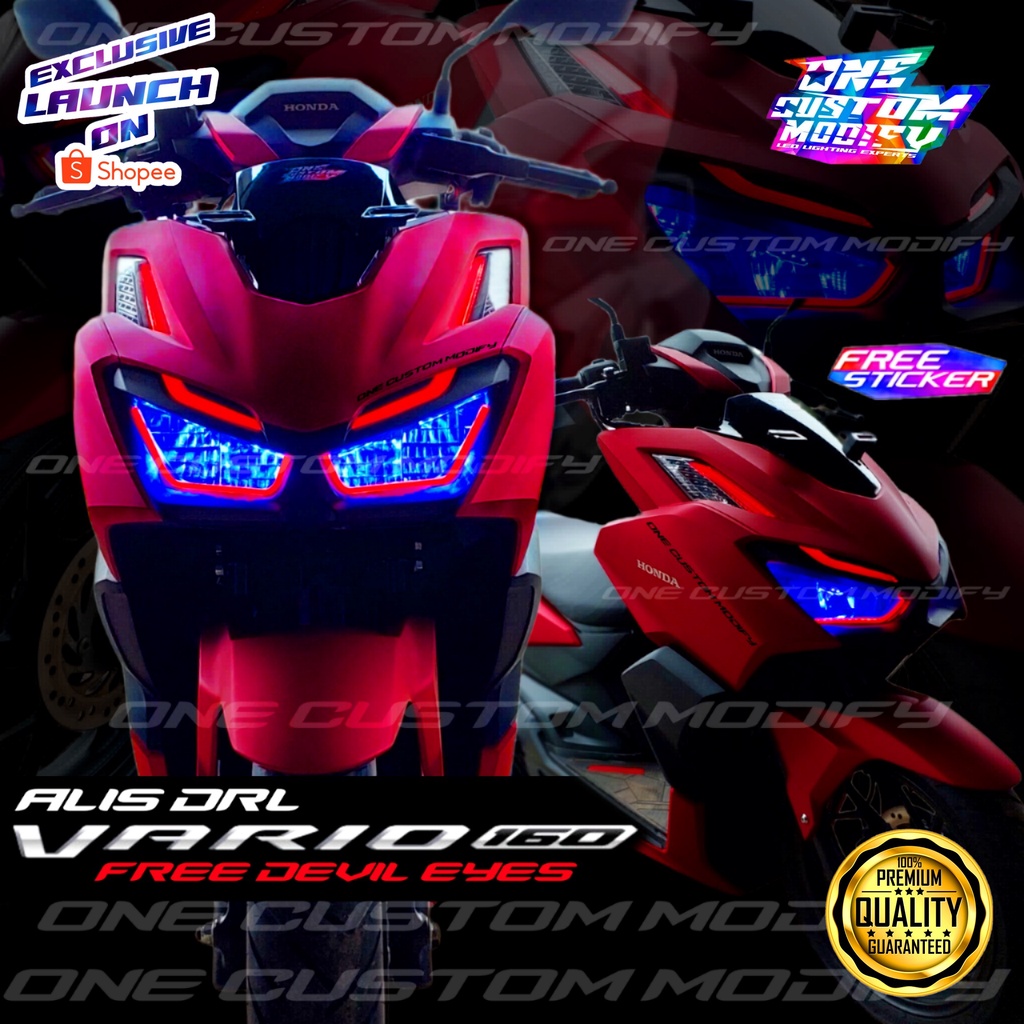 โคมไฟคิ้ว DRL ALL NEW VARIO 160 2022 2023 BONUS LED DEVIL EYES LIST ...