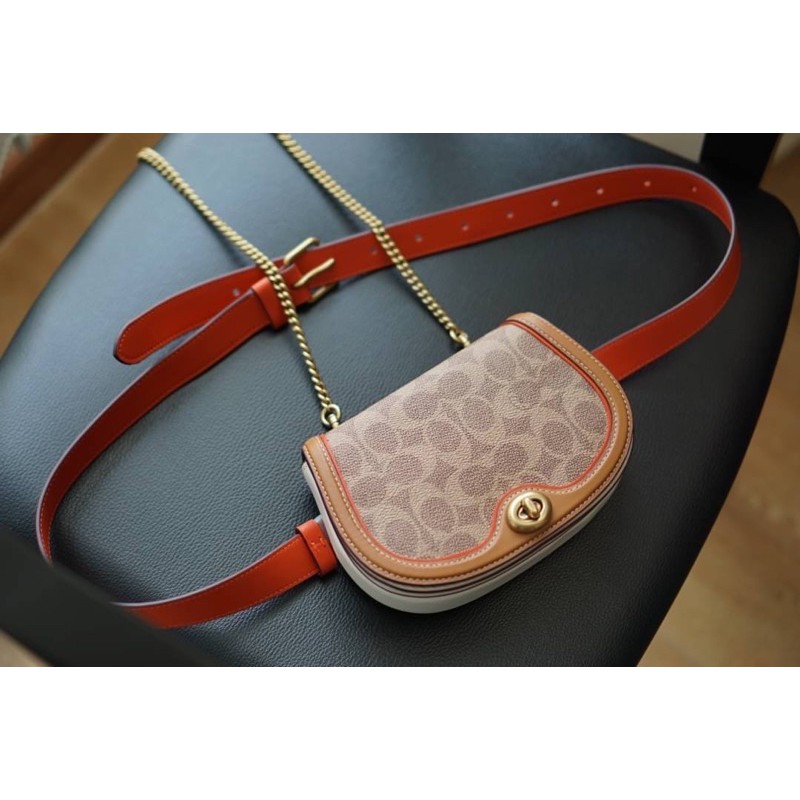 หมดค่ะ แท้ 100% Saddle Belt Bag In Signature Canvas (Coach 4311 ...