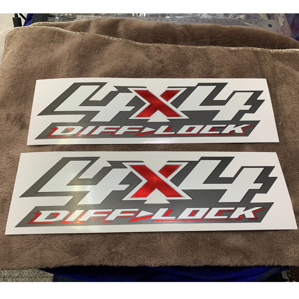 4x4 DIFF LOCK NEW ISUZU V Cross sticker สติกเกอร์ สะท้อนแสง สีเทา สีแดง ...