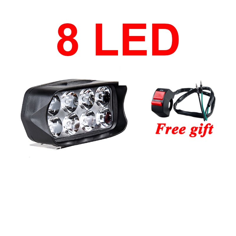 HIFAST LED ไฟหน้ารถจักรยานยนต์สีขาวสว่างมาก 1คู่ สปอตไลท์ กำลังไฟ 24W ...