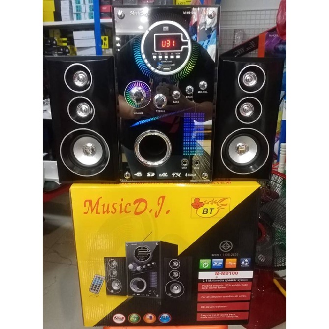 ลำโพง Music D.J M-M9100C Speaker2.1Ch + BLUETOOTH, FM,USB,SD,Mic | Shopee Thailand