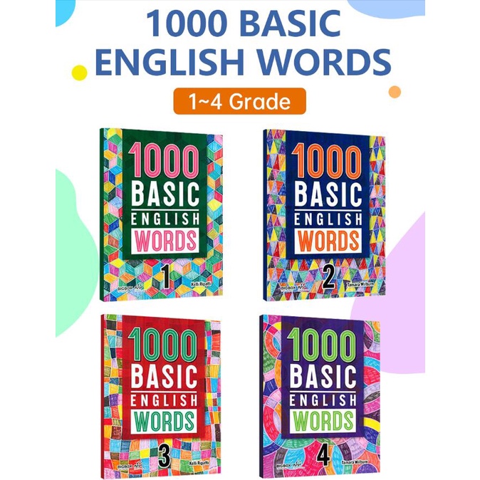 Level 1-4 1000 Basic English words learning book Workbook ศัพท์ภาษา ...