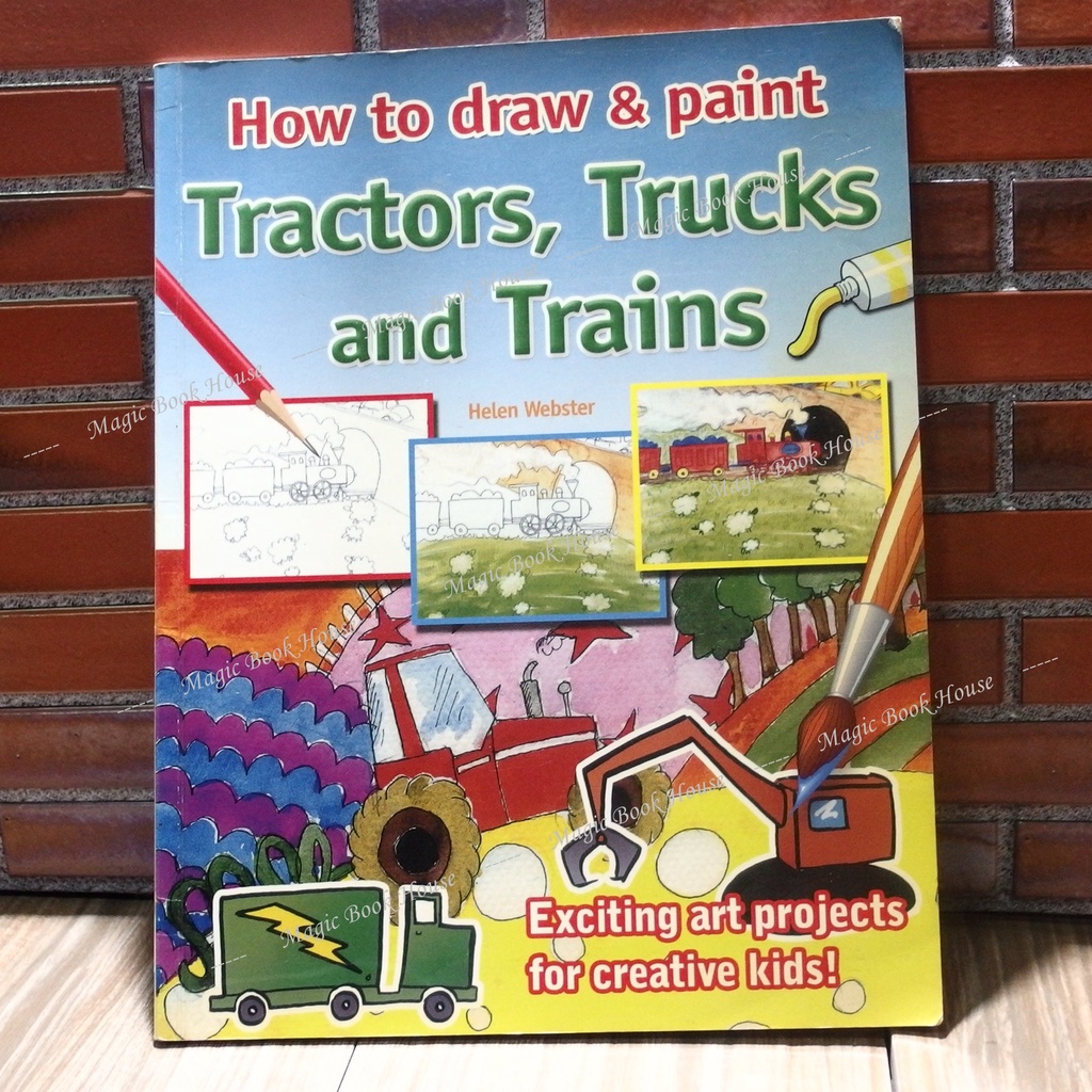 ็How to draw & paint Tractors, Trucks and Trains : หนังสือกิจกรรมเด็กปก ...