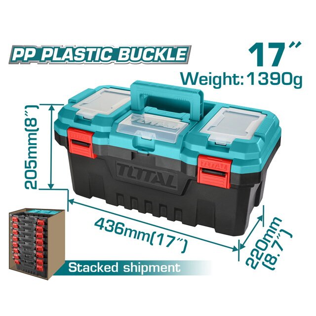 Total กล่องเครื่องมือช่าง ขนาด 14" /17"/20" ( Plastic Tools Box ) รุ่น ตัวล็อคพลาสติก / ตัวล็อค ...