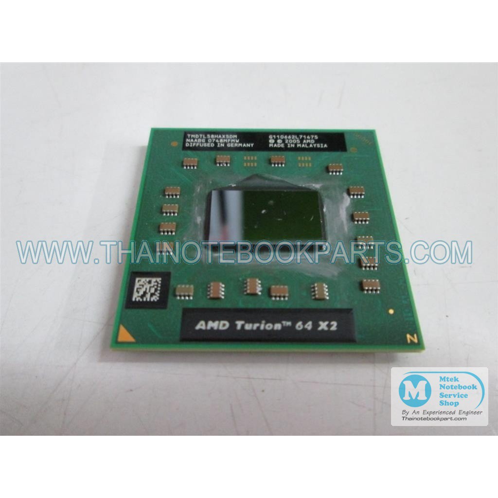 ซีพียู CPU AMD Turion 64 X2 Mobile TL-58 ความเร็ว 1.9GHz, L2 2x512 KB, Socket S1 - TMDTL58HAX5DM ...