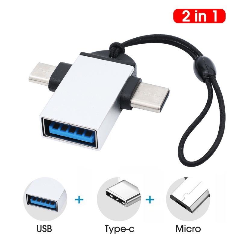 2 in 1 USB OTG Type C & Micro อะแดปเตอร์ / การส่งข้อมูลความเร็วสูง เข้า ...