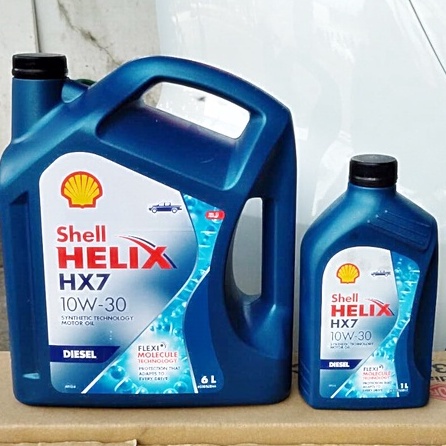 Shell Helix HX7 10W-30 Synthetic Technology Motor Oil ขนาด 6 ลิตร แถม ...