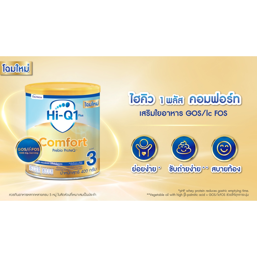 Hi-Q 1 Plus Comfort Prebio ProteQ 400 กรัม ไฮคิว 1+ คอมฟอร์ท สูตร 3 หมดอายุ 30/05/2022 K9L6 ...