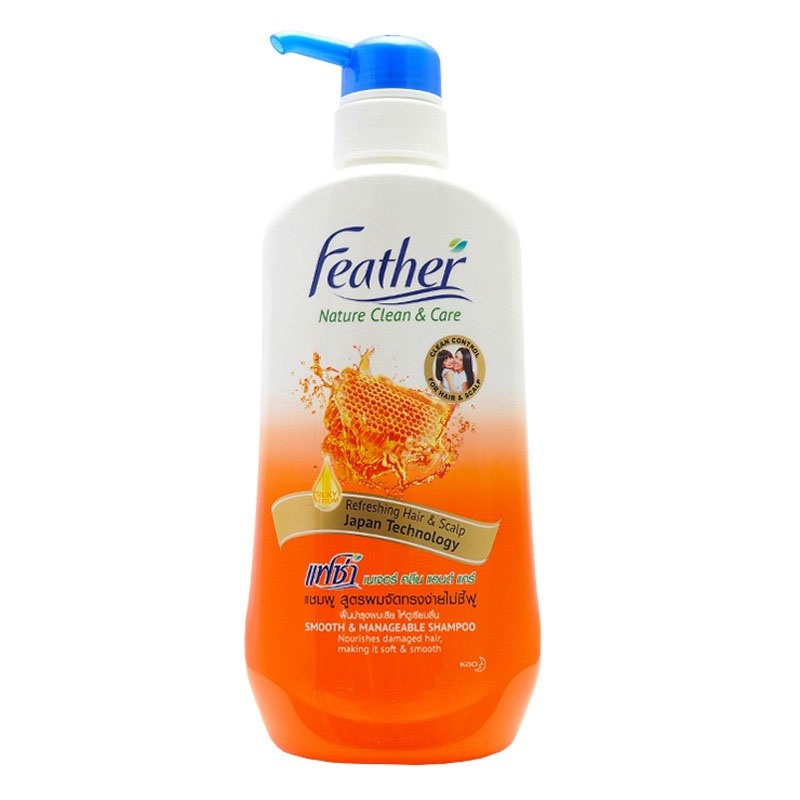 Feather Shampoo 480 ml. แชมพูแฟซ่า 480มล.(แพคเกตใหม่) | Shopee Thailand