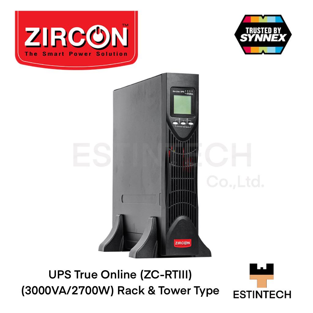 UPS (เครื่องสำรองไฟ ) Zircon UPS True Online (ZC-RTIII) (3000VA/2700W) Rack & Tower Type ของใหม่ ...