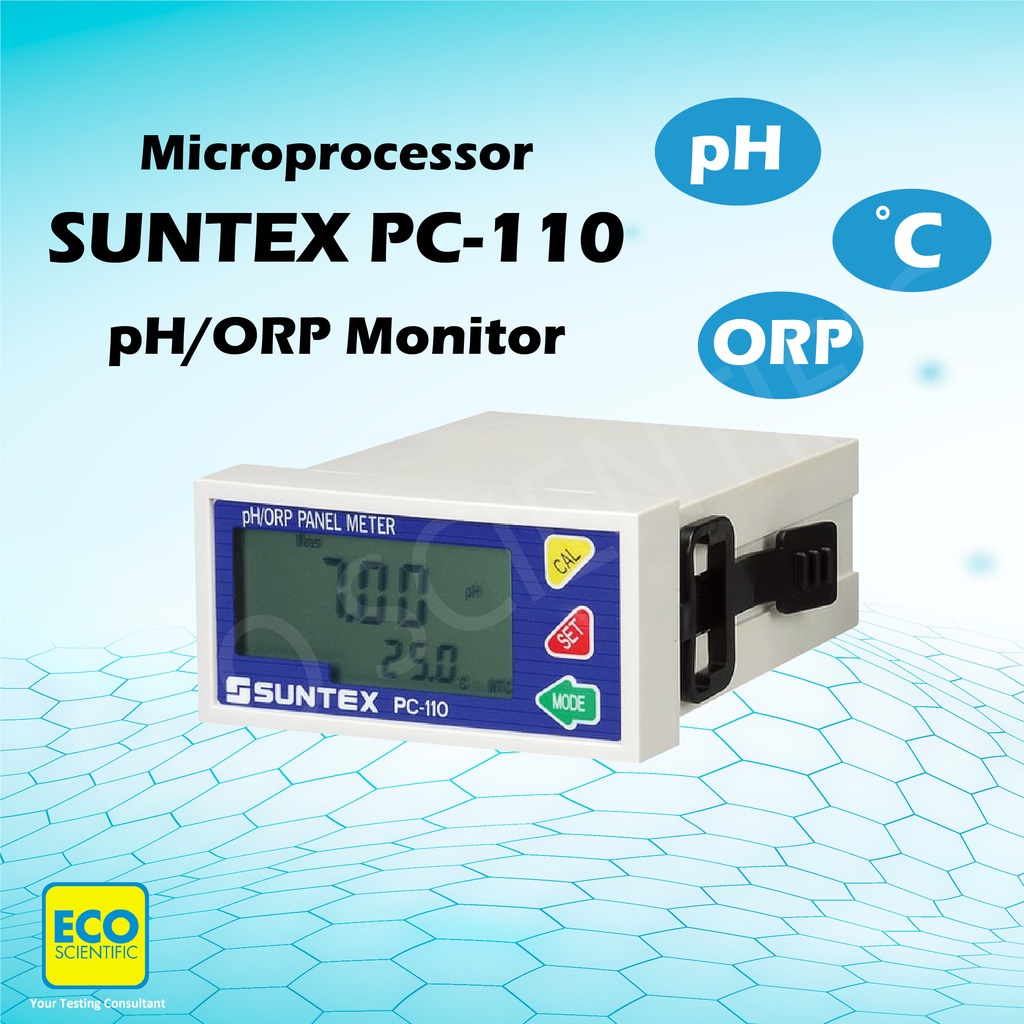 PC-110 pH/ORP Panel Meter เครื่องวัดค่าความเป็นกรด-ด่าง ค่าโอ-อาร์พี และอุณหภูมิ #Suntex ...