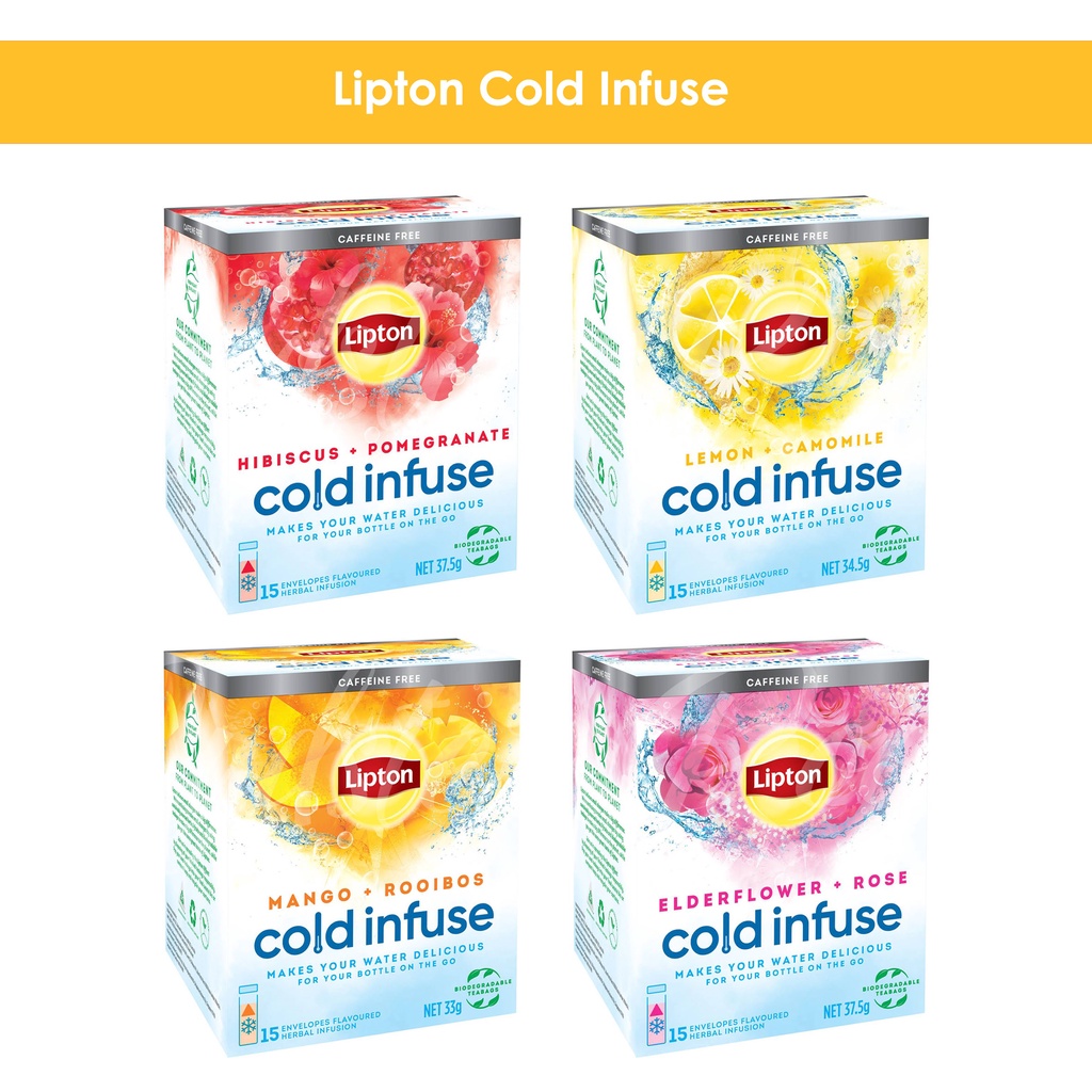 Lipton Cold Infuse (ไม่มีคาเฟอีน) ลิปตันน้ำหมักผลไม้แบบซองแบ่งขาย ...