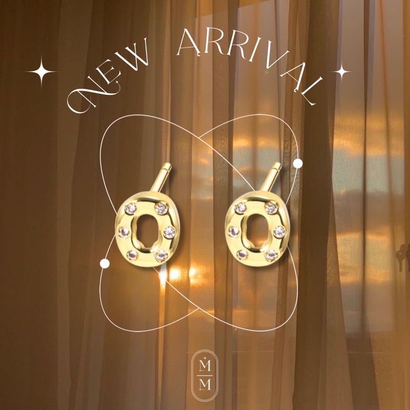 mm.acsr Tiny oval earrings 18k | Shopee Thailand