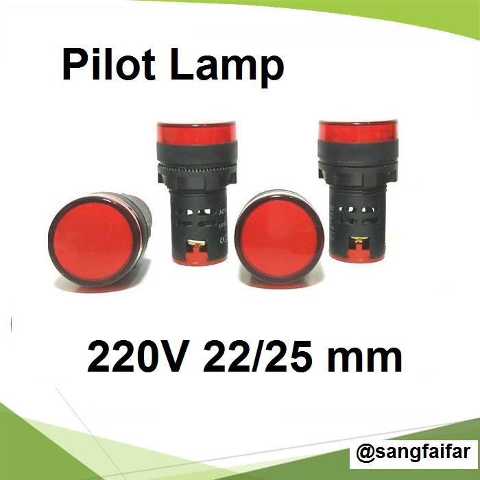 Pilot Lamp ไพลอตแลมป์ สีแดง ขนาด 22 mm / 25 mm 220VAC ไฟตู้คอนโทรล LED ...
