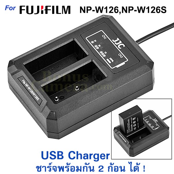 แท่นชาร์จแบตเตอรี่ได้ 2 ก้อนพร้อมกันผ่าน USB สำหรับฟูจิ X100F,X100V,X ...