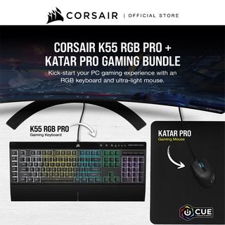 Corsair Keyboard & Mouse K55 RGB PRO + KATAR PRO Gaming Bundle (TH ...