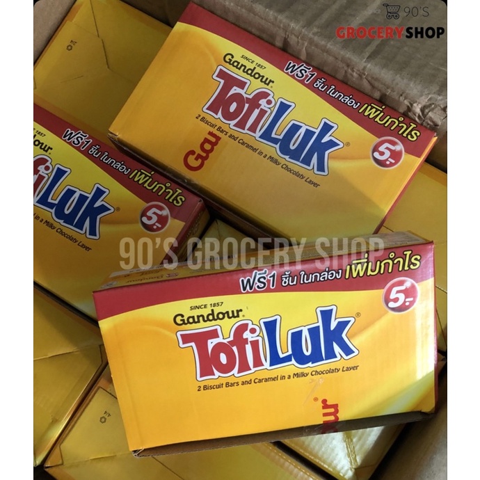 Tofi luk ช็อคโกแลตเลเยอร์ คาราเมล บิสกิต (20 กรัม*12+1ชิ้น) | Shopee ...
