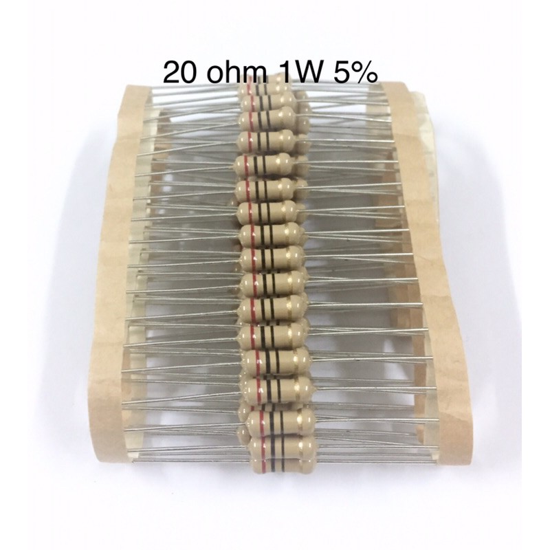 20ชิ้น 20 ohm 1W +-5% Resistor ตัวต้านทาน 20โอห์ม 1วัตต์ ค่าความผิดพลาด+-5% ใหม่แท้คุณภาพดี ...