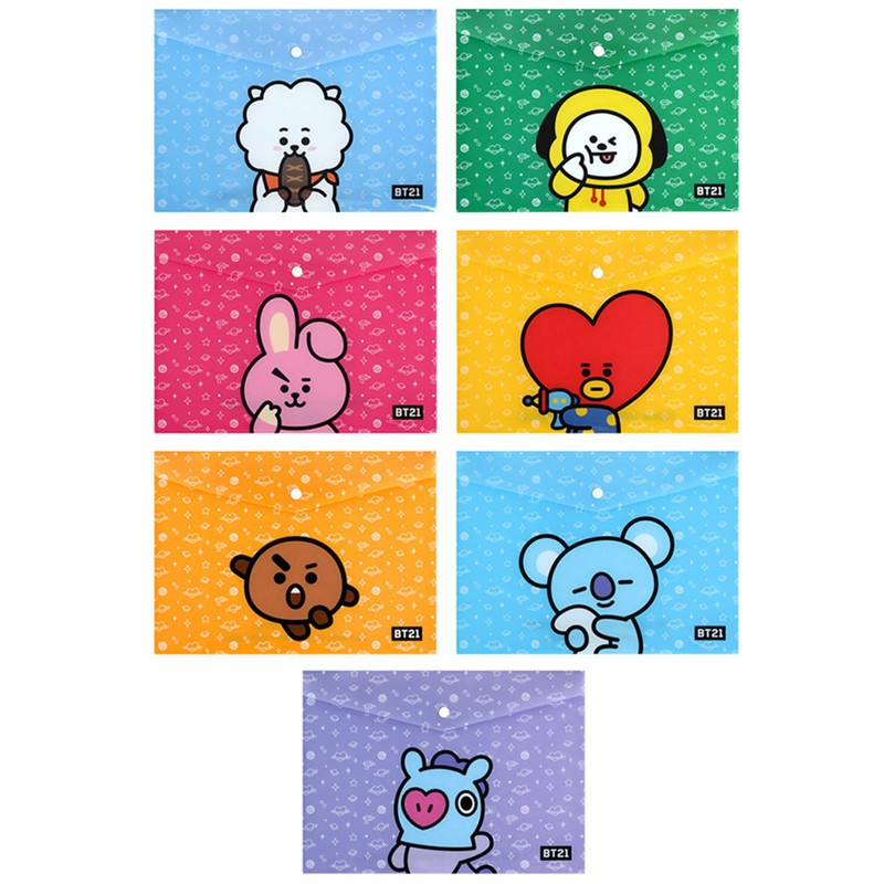 1 ชุด BT21 Paper MAP บรรจุ 7 ชิ้น FILE ORGANIZER BTS IMPORT DOCUMENT ...