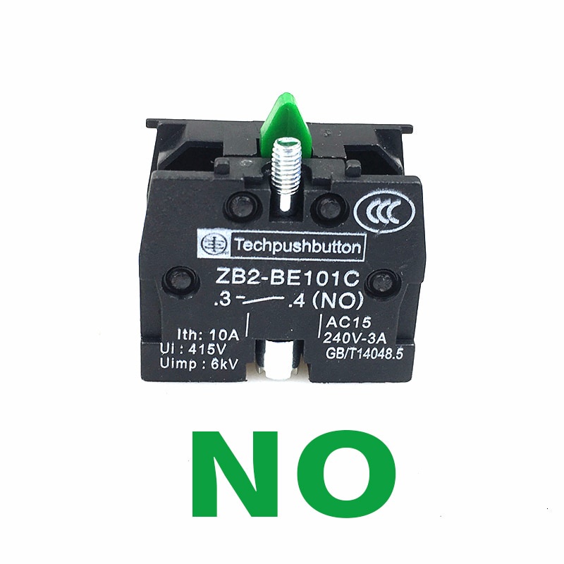 10pcs Xb2 Push Button Switch NO(ZB2-BE101) NC(ZB2-BE102) Contact Block ...