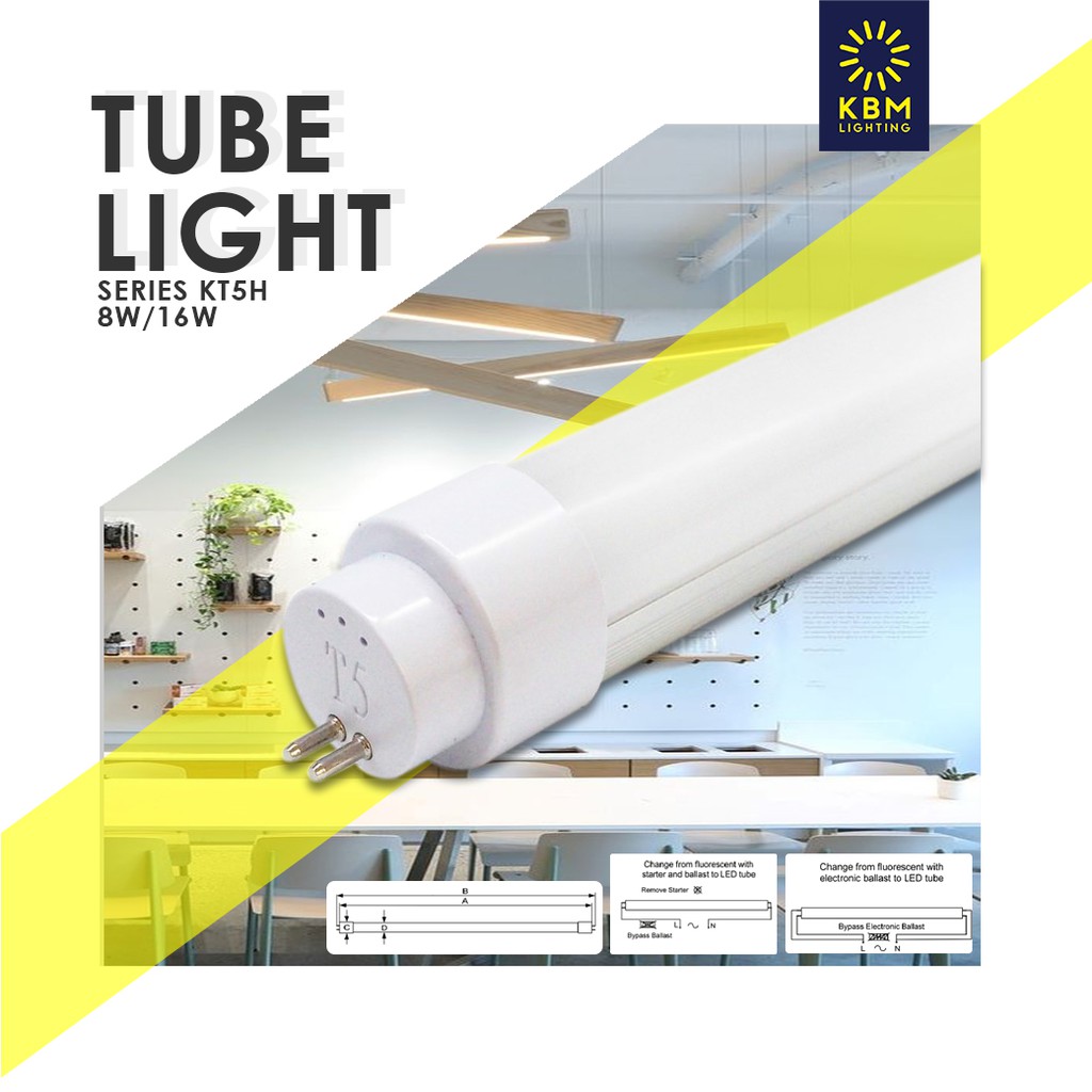 หลอดไฟ LED TUBE T5 รุ่น KT5H G5 NON-DIM by KBM LIGHTING | Shopee Thailand
