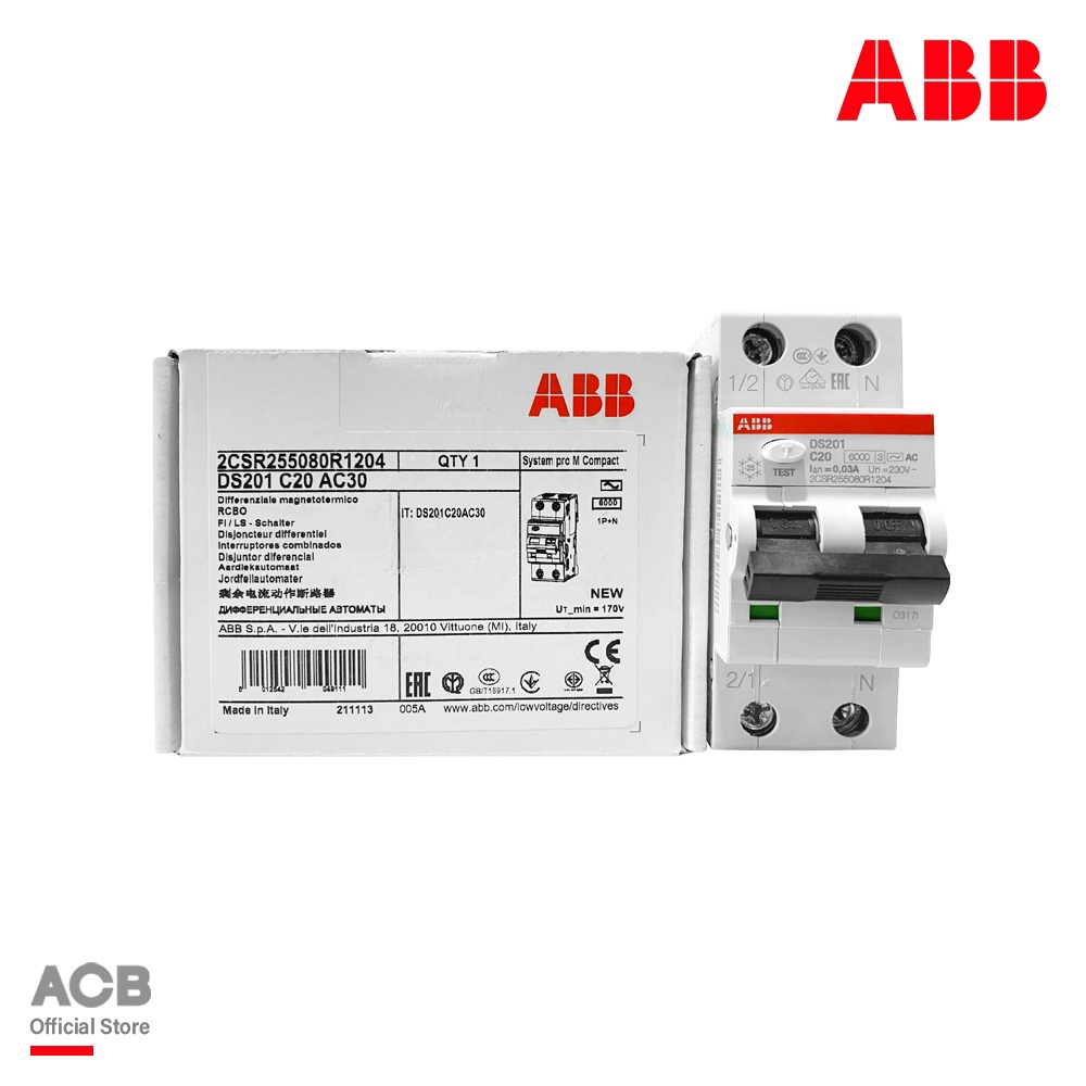 ABB DS201 C20 AC30 : Miniature Circuit Breaker with Overload protection ...