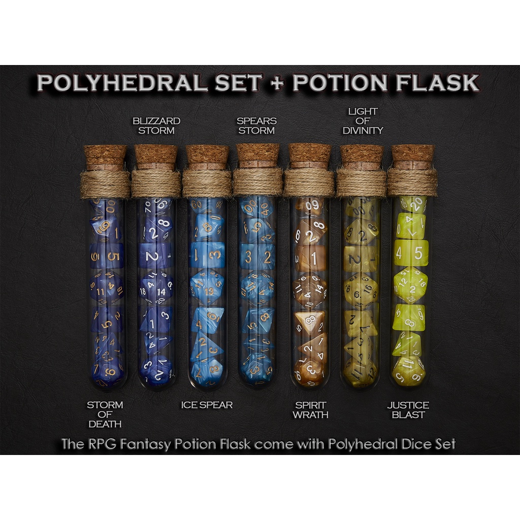 Potion Flask with Dice Set of 7 | ลูกเต๋า Dice For DnD D&D MTG RPG TRPG ...