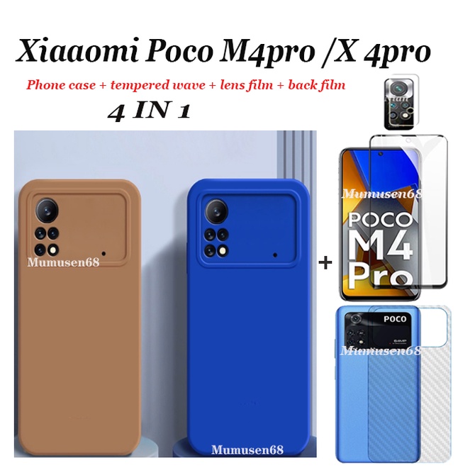 (4 in 1) สําหรับ Xiaomi Poco M4 Pro 5G /Poco M4 Pro 4G Poco X4pro 5G Poco C40 สีลูกกวาดซิลิโคน ...