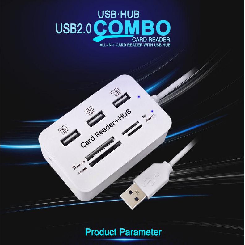 Micro USB Hub Combo 2.0 3 Ports Card Reader High Speed Multi USB ...