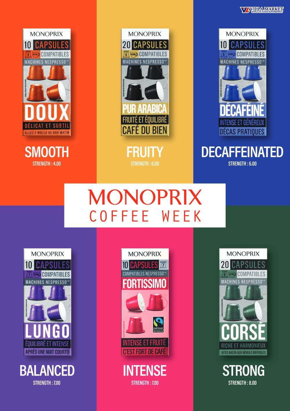 Monoprix Fortissimo Coffee Capsules 10 Caps - ความเข้มระดับ7 กาแฟแคปซูล ...