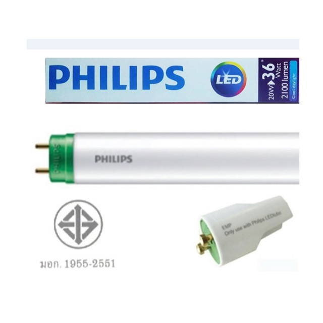 Philips EcoFit LEDtube High Output T8 20W 1200mm หลอดนีออน ฟิลิปส์ รุ่นขั้วเขียว Daylight ...