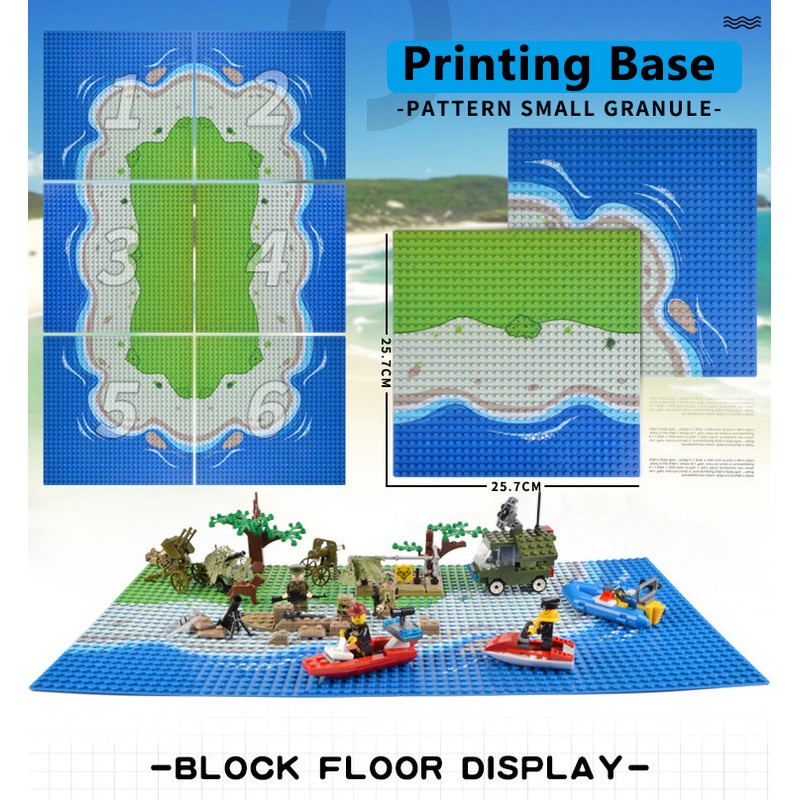 พิมพ์ Baseplate 32*32 Dots Sea&Beach บล็อกตัวต่อคลาสสิกที่เข้ากันได้ ...