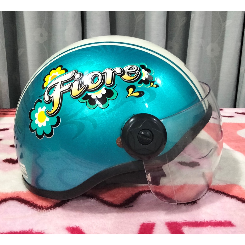หมวกกันน็อค ครึ่งใบ YAMAHA Fiore สีฟ้า-ขาว | Shopee Thailand