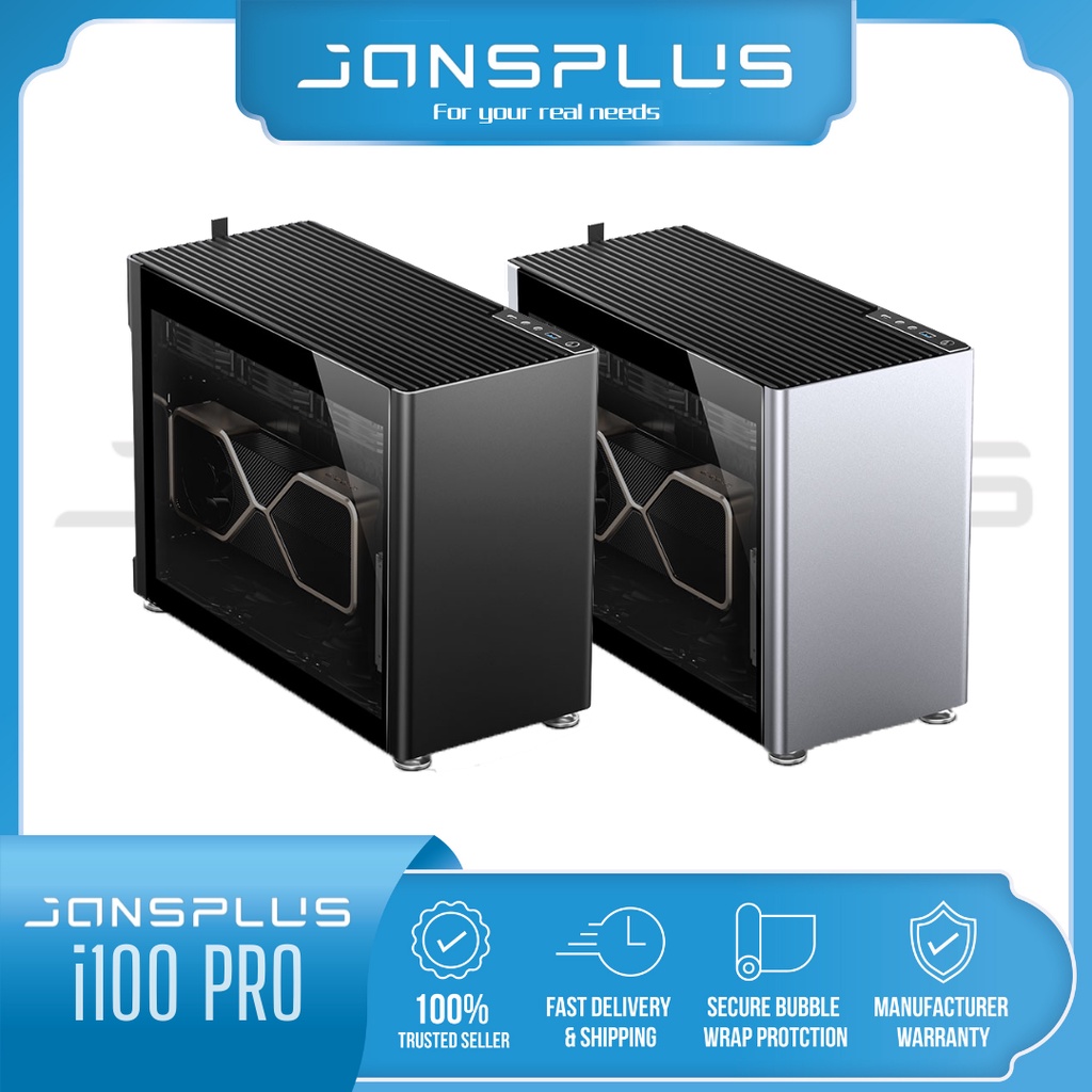 Jonsplus i100 Pro กระจกนิรภัย ITX เคสพีซีระดับพรีเมียม (รวม PCIE Riser ...