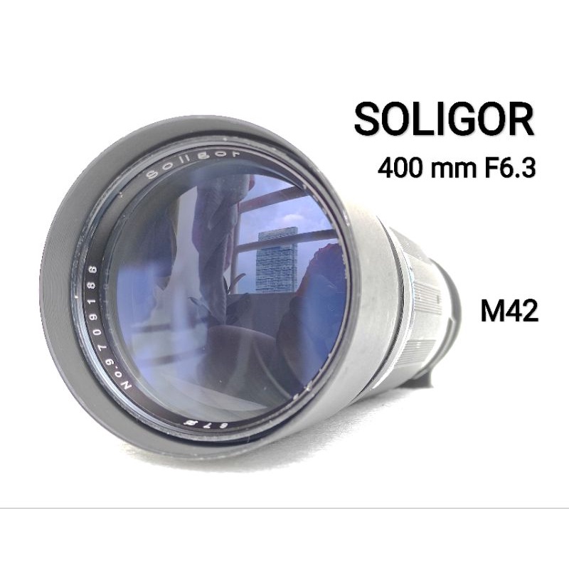 เลนส์ มือหมุนระยะTele ยี่ห้อ Soligor 400mm F6.3Mount M42 เกลียว ขนาดหน้าเลนส์ 67มม มีคอล่า ...