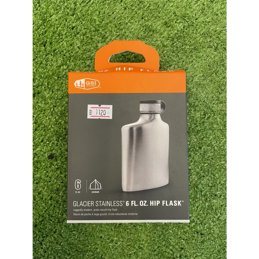 GSI ขวดใส่เครื่องดื่มสแตนเลสขนาดพกพา Glacier Stainless Hip Flask 6 fl ...