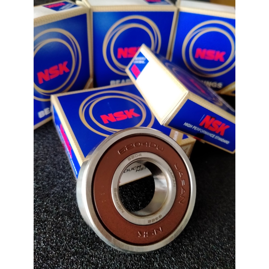 6204 DU ( 20 x 47 x 14 mm. ) NSK BALL BEARING เอ็นเอสเค ลูกปืนเม็ดกลม ฝายาง = 1 ตลับ 6204DDUCM ...
