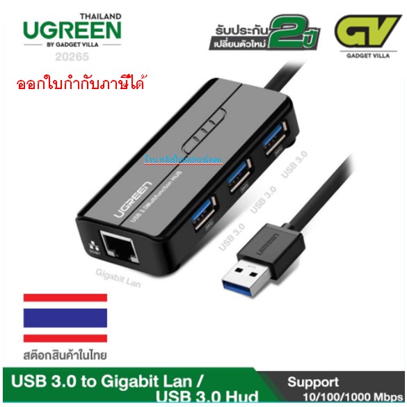 UGREEN 20265 Ethernet Adapter USB Gigabit Network Adapter + USB 3.0 HUB ...