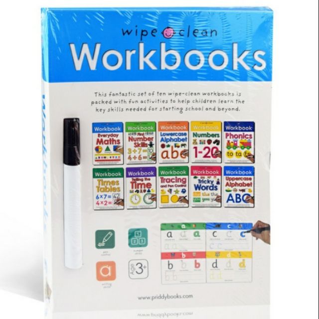 Wipe&Clean Workbooks box set 10 เล่ม พร้อมส่ง หนังสือแบบฝึกเขียน เขียน ...
