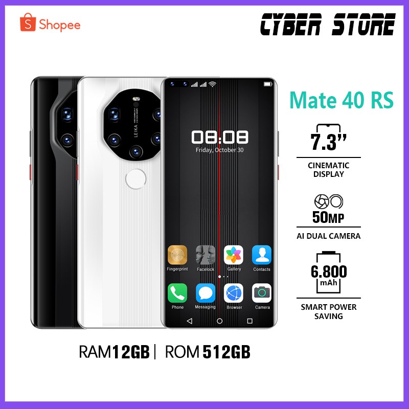 ใหม่ Cyber Mate40 RS 7.3นิ้ว โทรศัพท์สมาร์ท 10 คอร์ โทรศัพท์มือถือ 5G โทรศัพท์12+512GB โทรศัพท์ ...