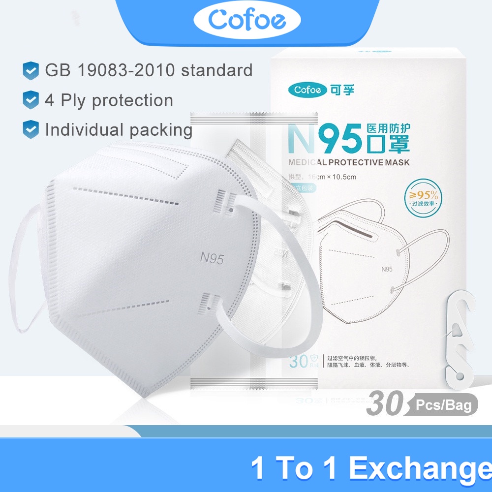 Cofoe หน้ากากปิดปาก 3D ป้องกันฝุ่น กันหมอก เกรดพรีเมี่ยม ใช้แล้วทิ้ง สําหรับผู้ใหญ่ 30 ชิ้น ...