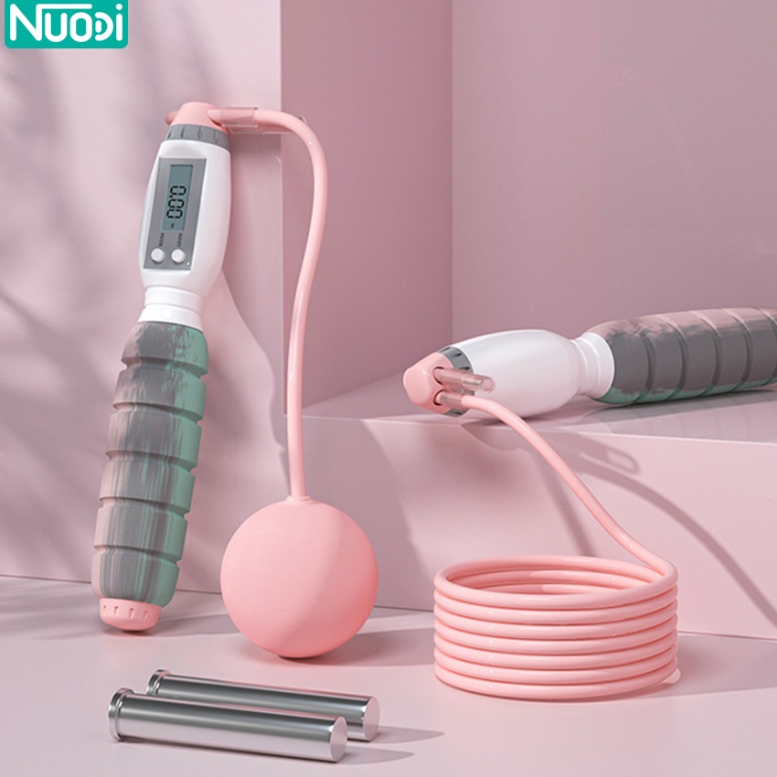 Nuodi เชือกกระโดดไร้สาย 2in1 เชือกกระโดด ออกกำลังกาย กระชับหุ่น ลดไขมันหน้าท้อง คำนวณแคลอรี่ นับ ...